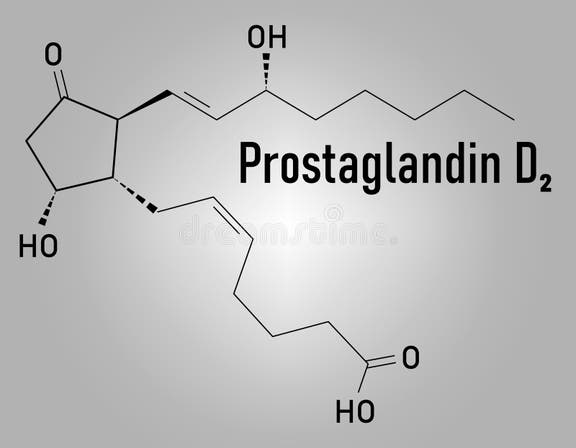 Prostaglandin D2, PGD2, Molecule. Skeletal Formula. Chemical Structure ...