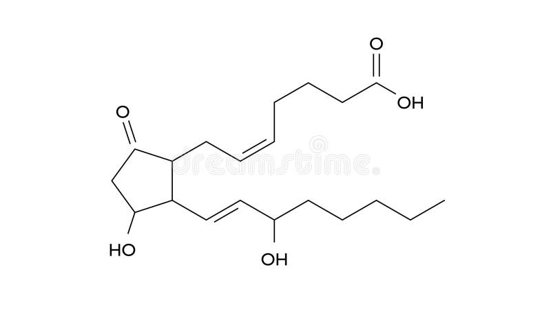 Prostaglandin E2 Molecule, Structural Chemical Formula, Ball-and-stick ...