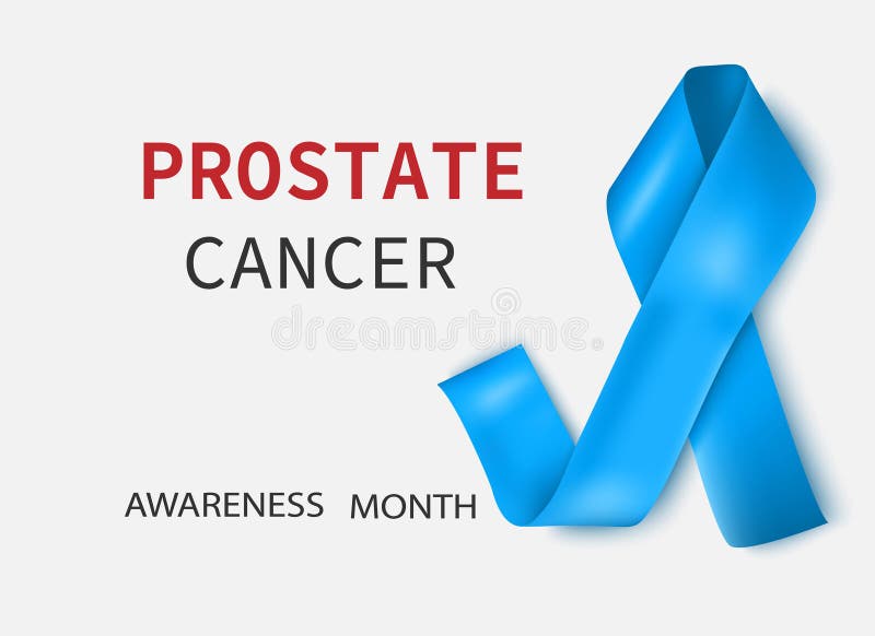 Prostate Cancer Awareness Banner with Blue Ribbon or Loop Realistic ...