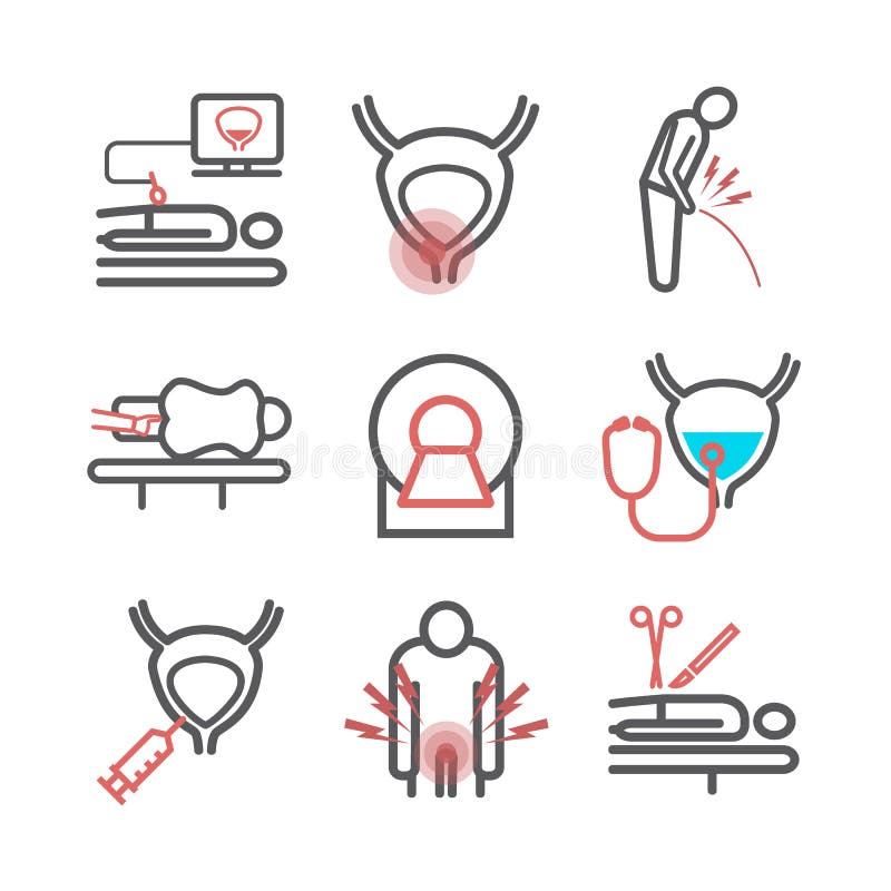 Prostate Cancer. Symptoms, Causes, Treatment. Vector Signs for Web ...