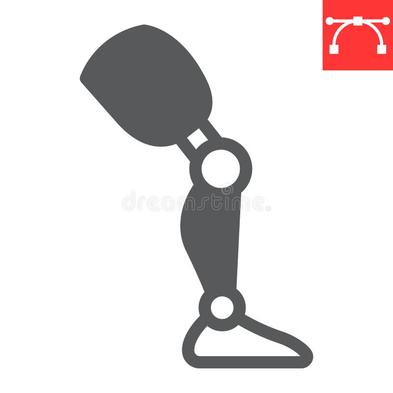 Prosthesis Leg Glyph Icon, Disability and Artificial, Prosthetic Leg ...