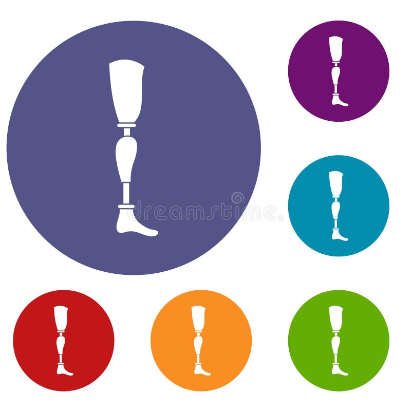 Prosthesis leg icons set stock vector. Illustration of logo - 96563651