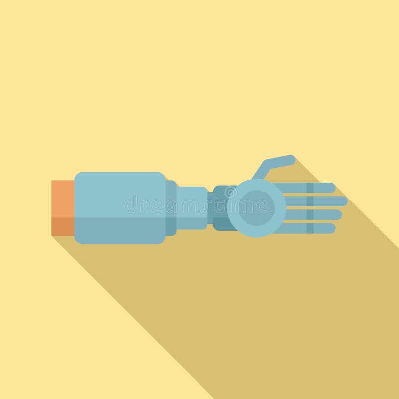 Prosthetic Arm Icon, Flat Style Stock Vector - Illustration of hand ...