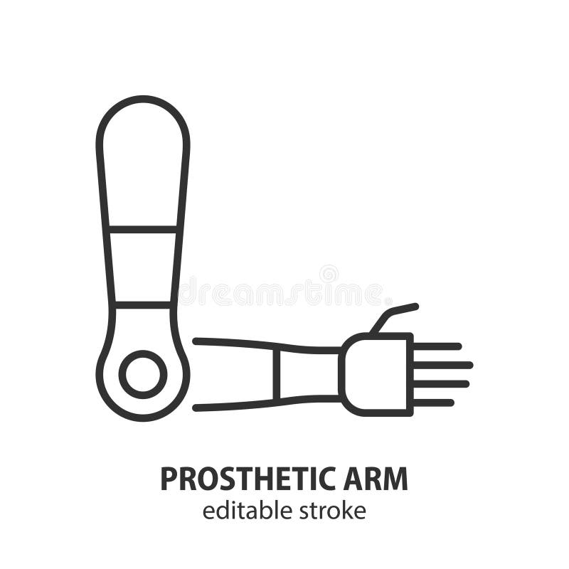 Prosthetic Arm Line Icon. Bionic Artificial Arm Symbol. Vector Illustration Stock Illustration ...