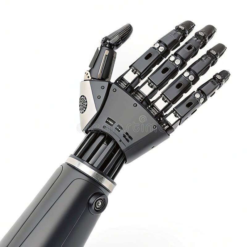 Prosthetic Arm with Robotic Fingers Stock Illustration - Illustration ...