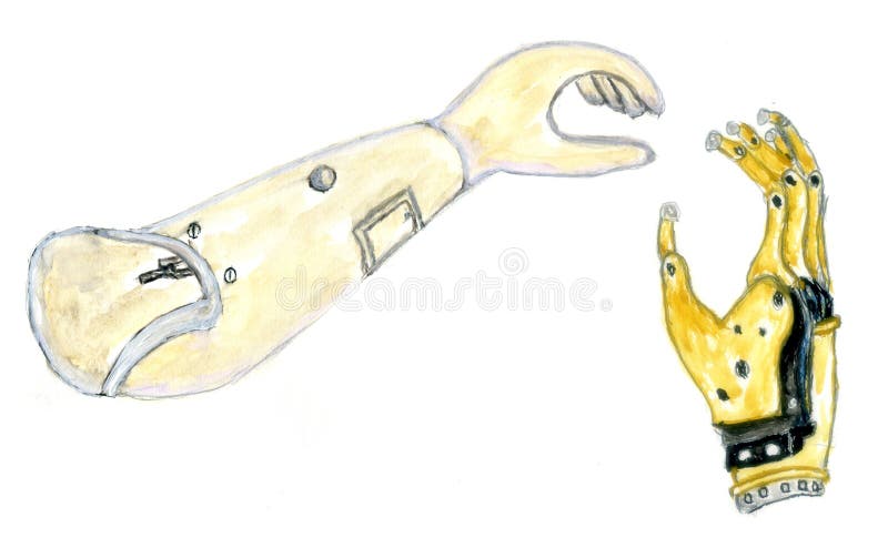 Prosthetic arm sketch stock illustration. Illustration of clip - 191818928