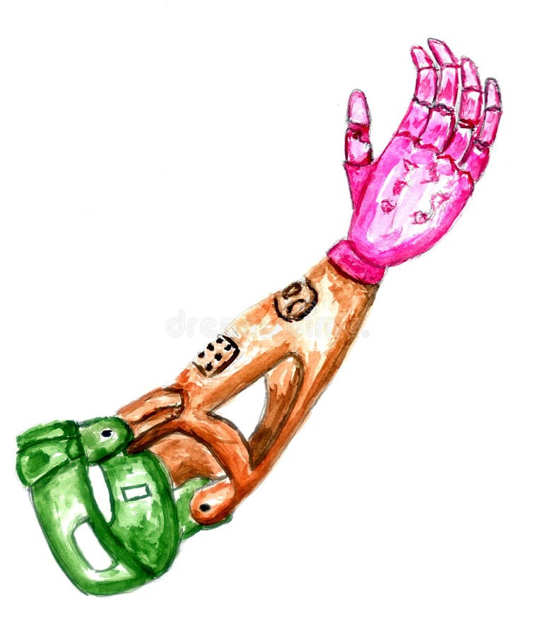 Prosthetic arm sketch stock illustration. Illustration of machine ...