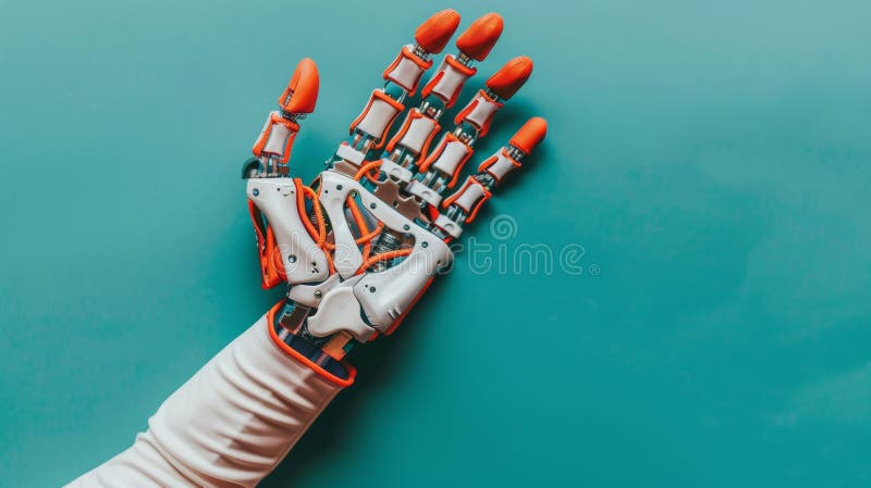 Prosthetic Device Displayed on a Vivid Blue Background for Striking ...