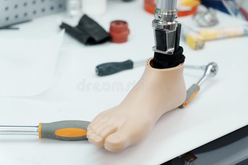 Prosthetic Foot and Tools on Technician S Table Stock Image - Image of ...