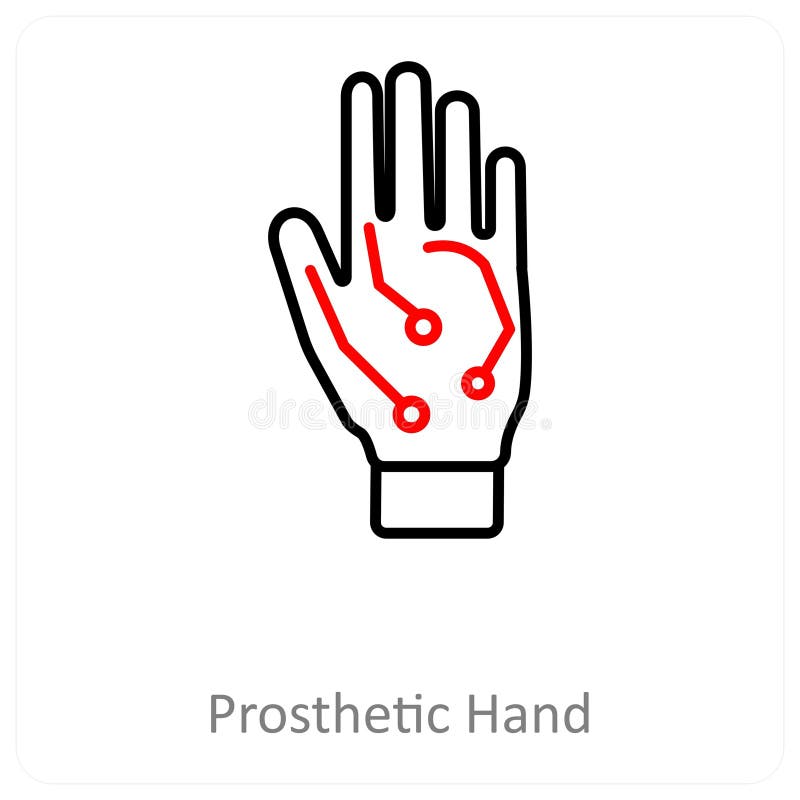 Prosthetic Hand and Big Data Icon Concept Stock Illustration ...