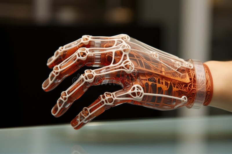Prosthetic Hand with 3d Printed Fingers Stock Illustration ...