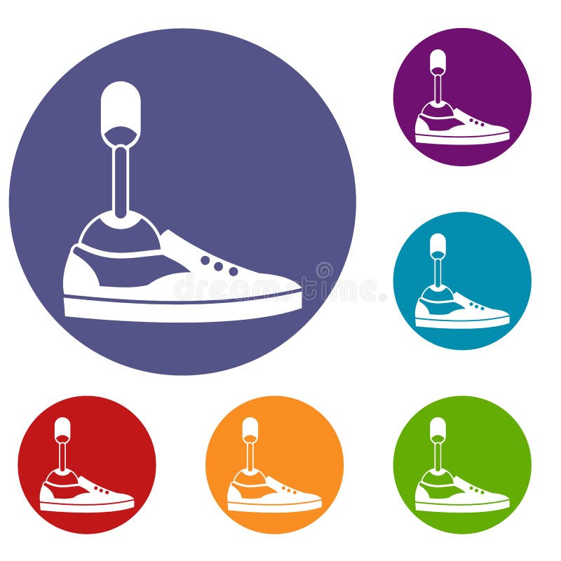 Prosthetic leg icons set stock vector. Illustration of human - 95680764