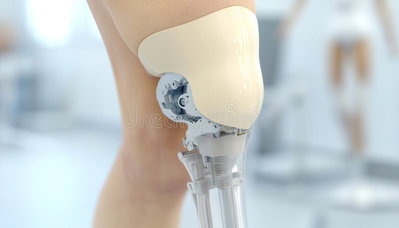 Prosthetic Leg Showing Complex Biomechanics in Modern Laboratory Stock ...