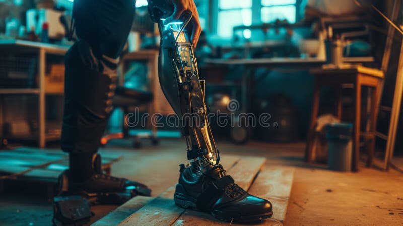 Prosthetic Leg Technology in Workshop Stock Photo - Image of mobility ...