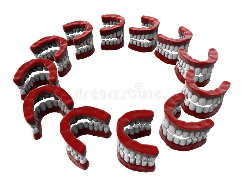 Prosthetic Teeth Circular Array Stock Illustration - Illustration of ...