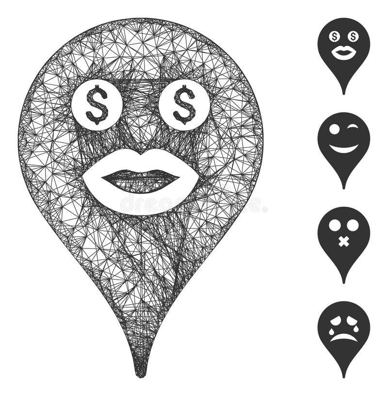 Prostitute Smiley Map Marker Web Vector Mesh Illustration Stock ...