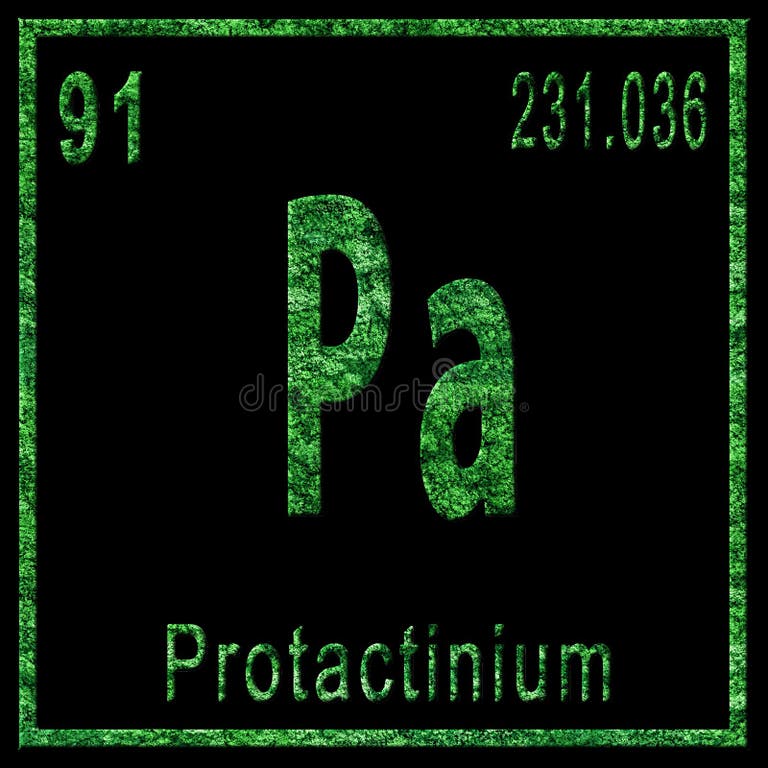 Protactinium Chemical Element, Green Edition Stock Illustration ...