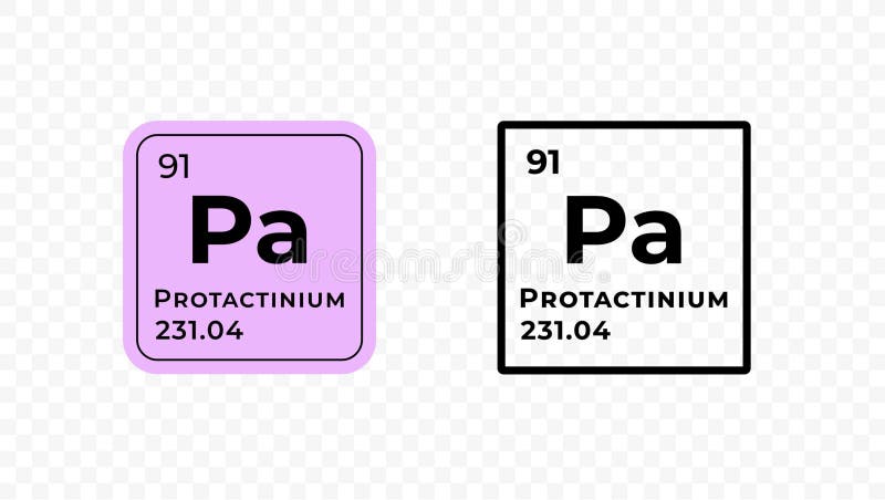 Protactinium, Chemical Element of the Periodic Table Vector Stock ...