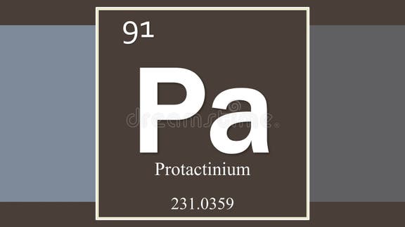 Protactinium Chemical Element Symbol on Blue and Gray Solid Background ...