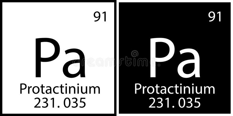 Protactinium Chemical Symbol. Science Structure. Mendeleev Table ...