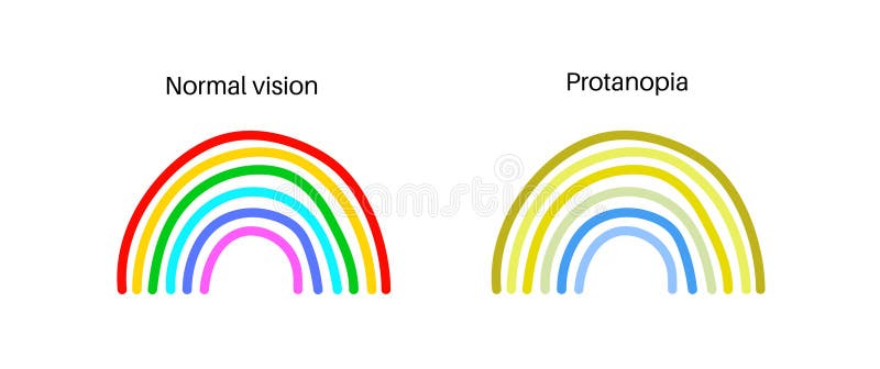 Protanomaly and protanopia stock vector. Illustration of daltonism ...