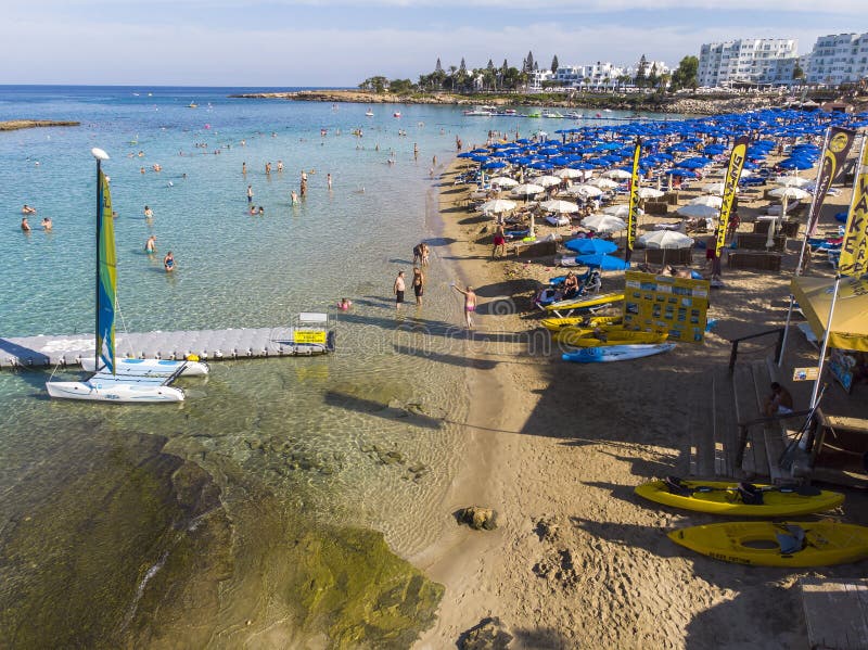 The Famous Fig Tree Beach of City in Protaras, Cyprus Stock Photo ...