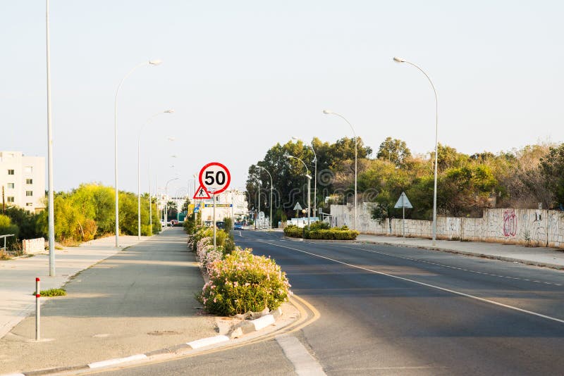 Protaras. Street with Villas and Cottages in Protaras on Cyprus ...