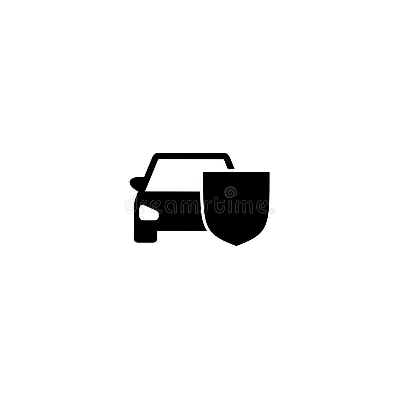 Protect Car Guard Shield Icon Isolated on White Background Stock ...