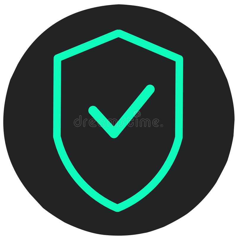 Protect with Check Mark Icon Stock Illustration Stock Vector ...