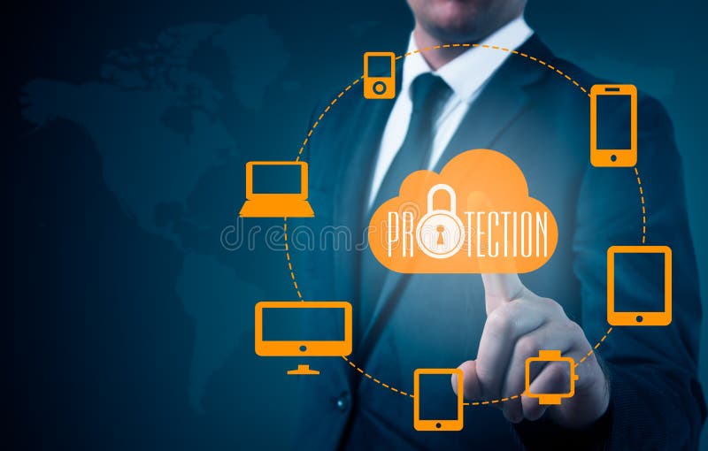 Protect Cloud Information Data Concept. Security and Safety of Cloud ...