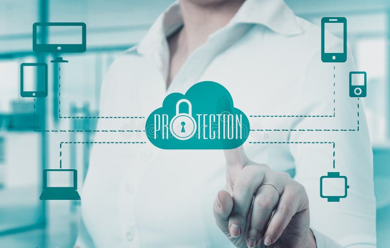 Protect Cloud Information Data Concept. Security and Safety of Cloud ...