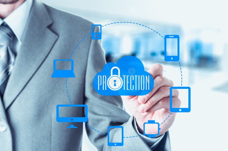 Protect Cloud Information Data Concept. Security and Safety of Cloud ...