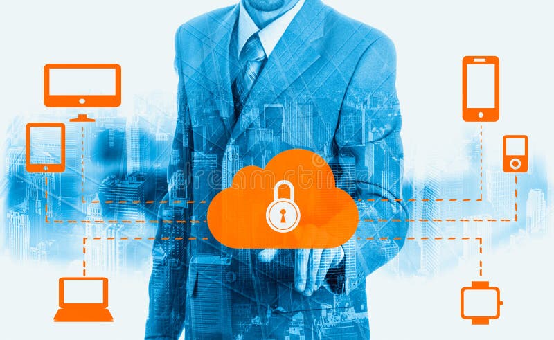Protect Cloud Information Data Concept. Security and Safety of Cloud ...