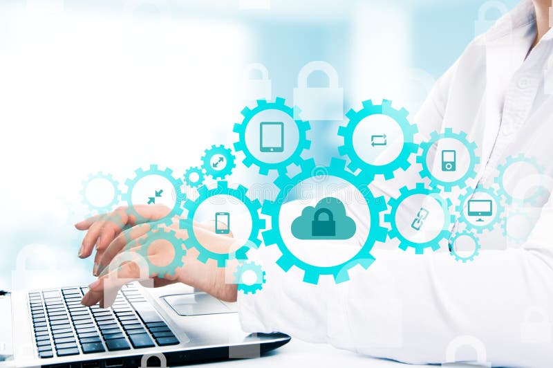 Protect Cloud Information Data Concept. Security and Safety of Cloud ...