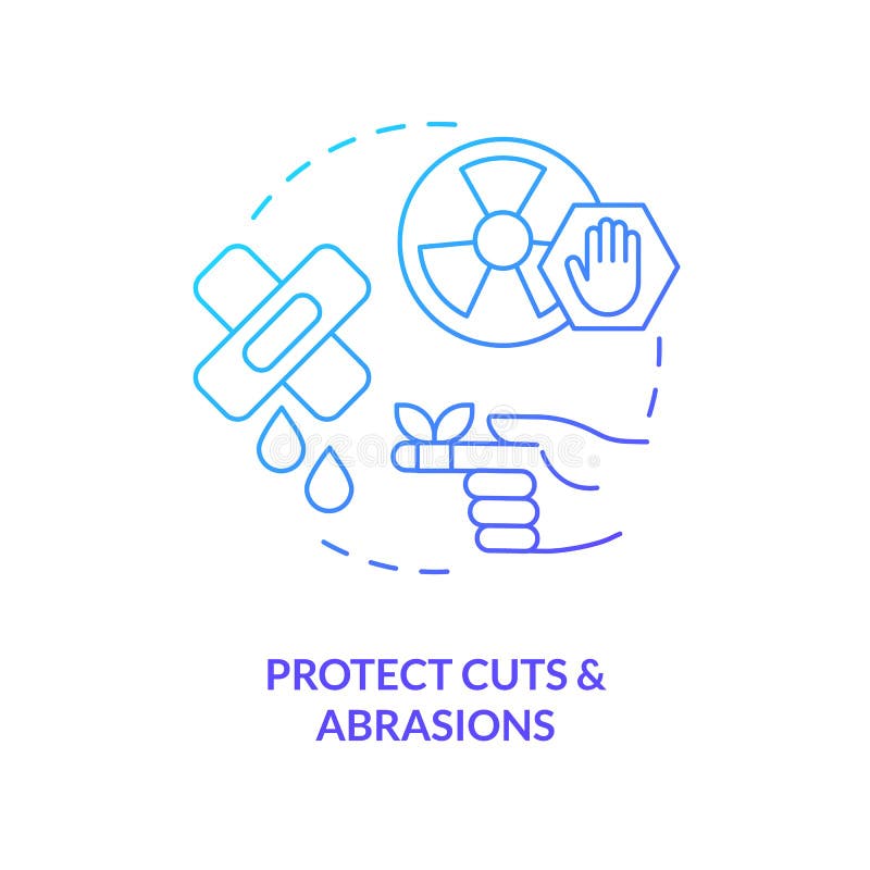 Protect Cuts and Abrasions Blue Gradient Concept Icon Stock Vector ...