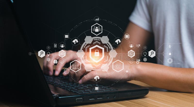 Protect a Cyber Security from Hacker Attacks Stock Image - Image of ...