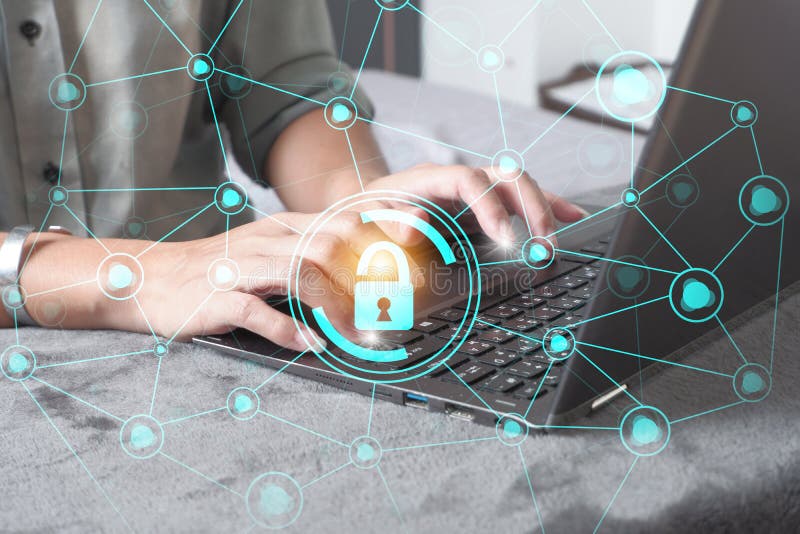 Protect Cybersecurity From Hacker Attacks And Save Customer Confidential Data Stock Image