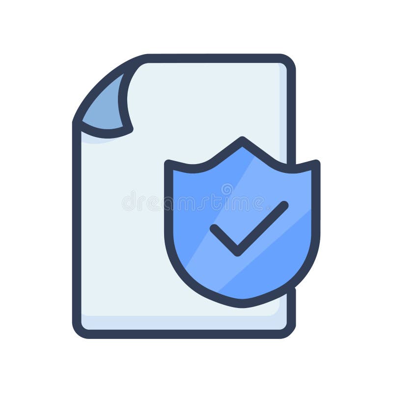 Protect Document File Paper Page Shield Secure Single Isolated Icon ...