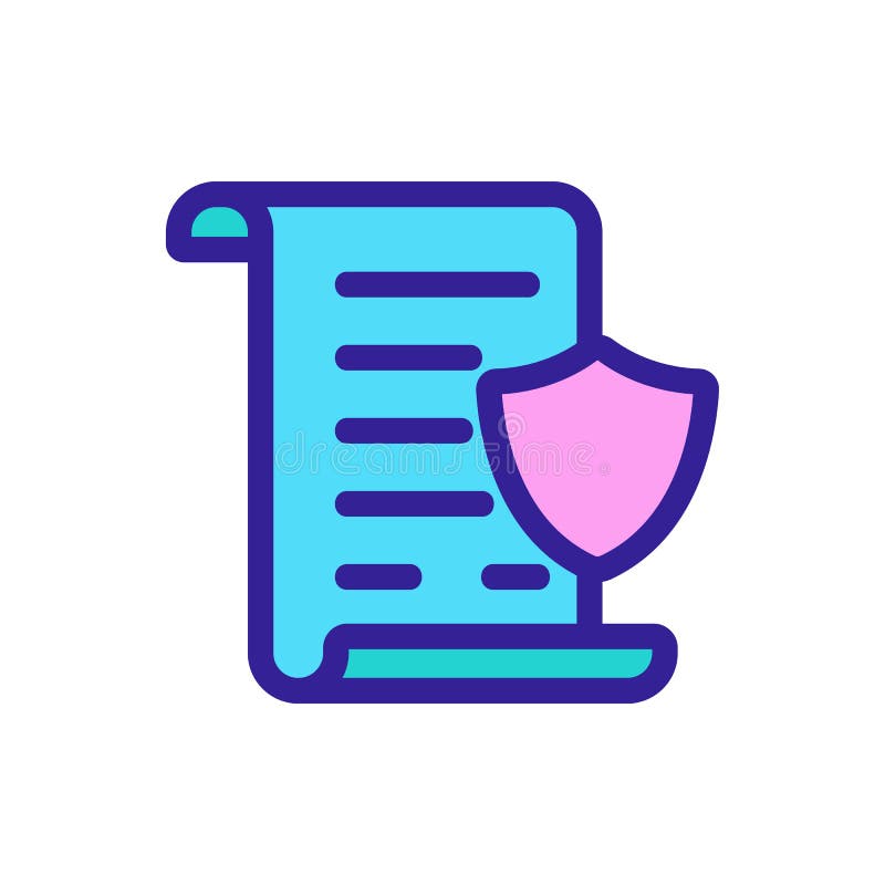 Protect the Document Icon Vector. Isolated Contour Symbol Illustration ...
