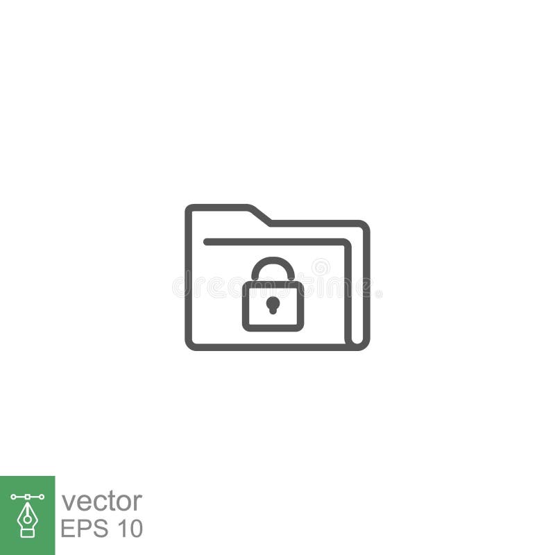 Protect Documents or Unlock Folder Icon. Folder Lock Pad Sign Stock Vector - Illustration of ...