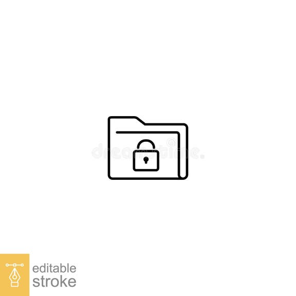 Protect Documents or Unlock Folder Icon Stock Vector - Illustration of padlock, password: 227274826