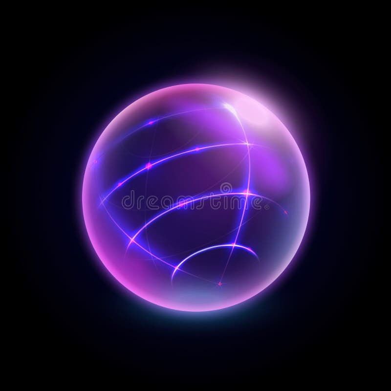 Protect Energy Sphere with Grid Lines, Safe Globe Stock Vector ...