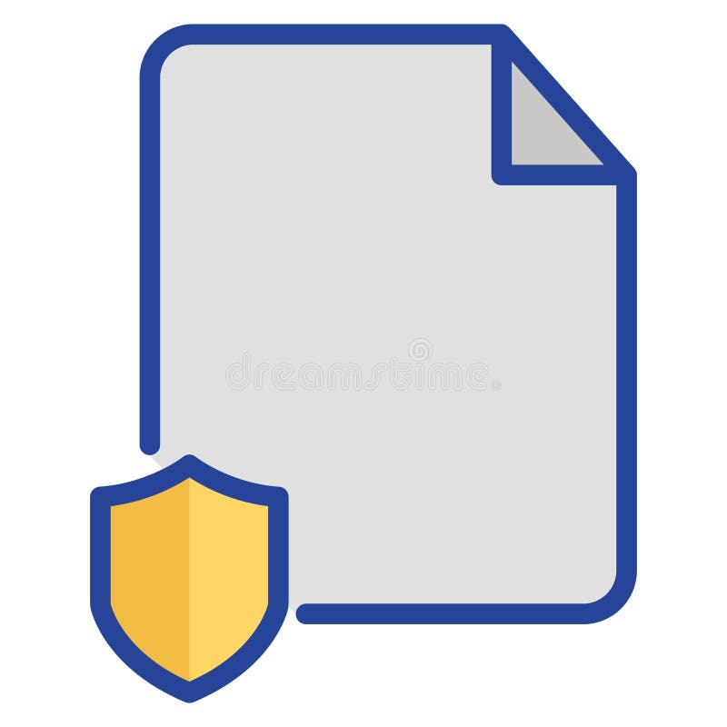Protect File Isolated Vector Icon Which Can Easily Modify or Edit Stock ...