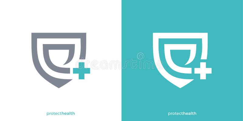 Simple Protect Health Logo. Shield and Cross Health Graphic Icons Stock ...