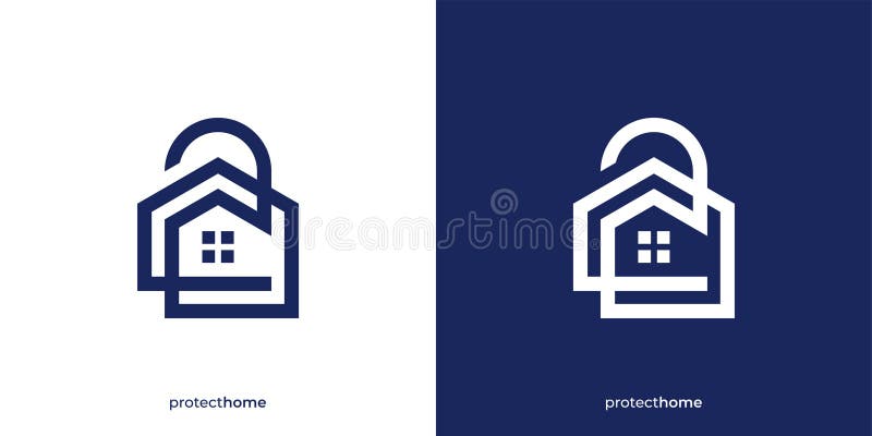 Simple Protect Home Logo. Home, House and Padlock Graphic Icons Stock ...