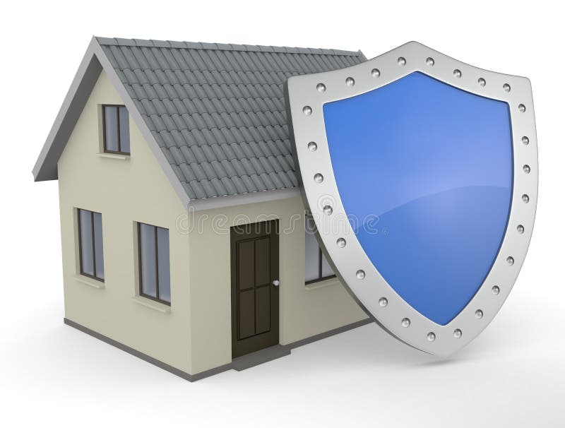 Protect the house stock illustration. Illustration of protection - 34029781