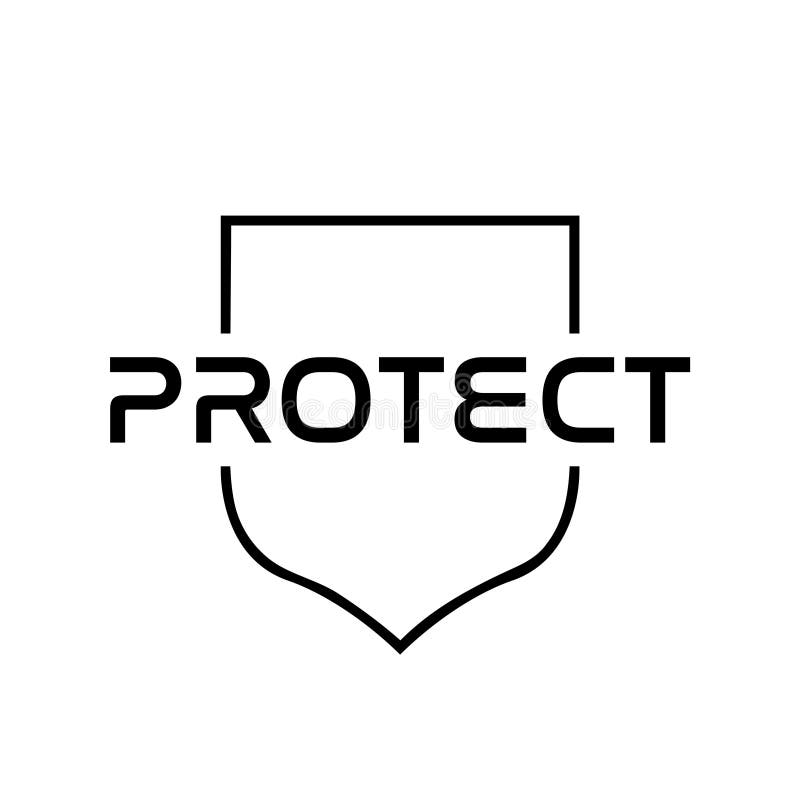 Protect Icon Isolated on White Background Stock Vector - Illustration ...