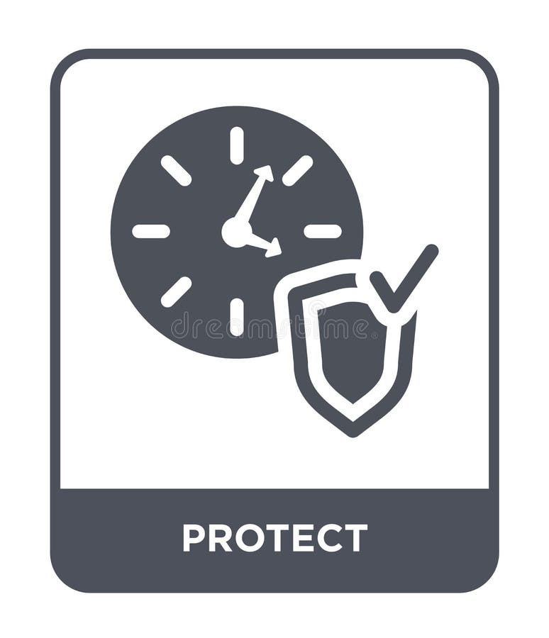 Protect Icon in Trendy Design Style. Protect Icon Isolated on White ...