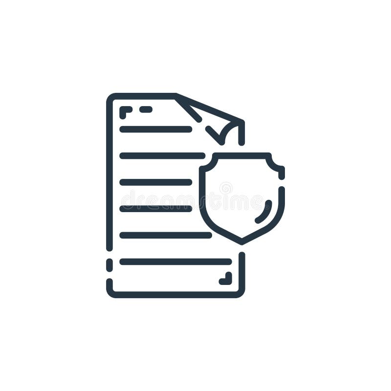 Protect Icon Vector from Documents Concept. Thin Line Illustration of ...