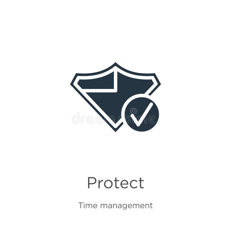 Protect Icon Vector. Trendy Flat Protect Icon from Time Management ...